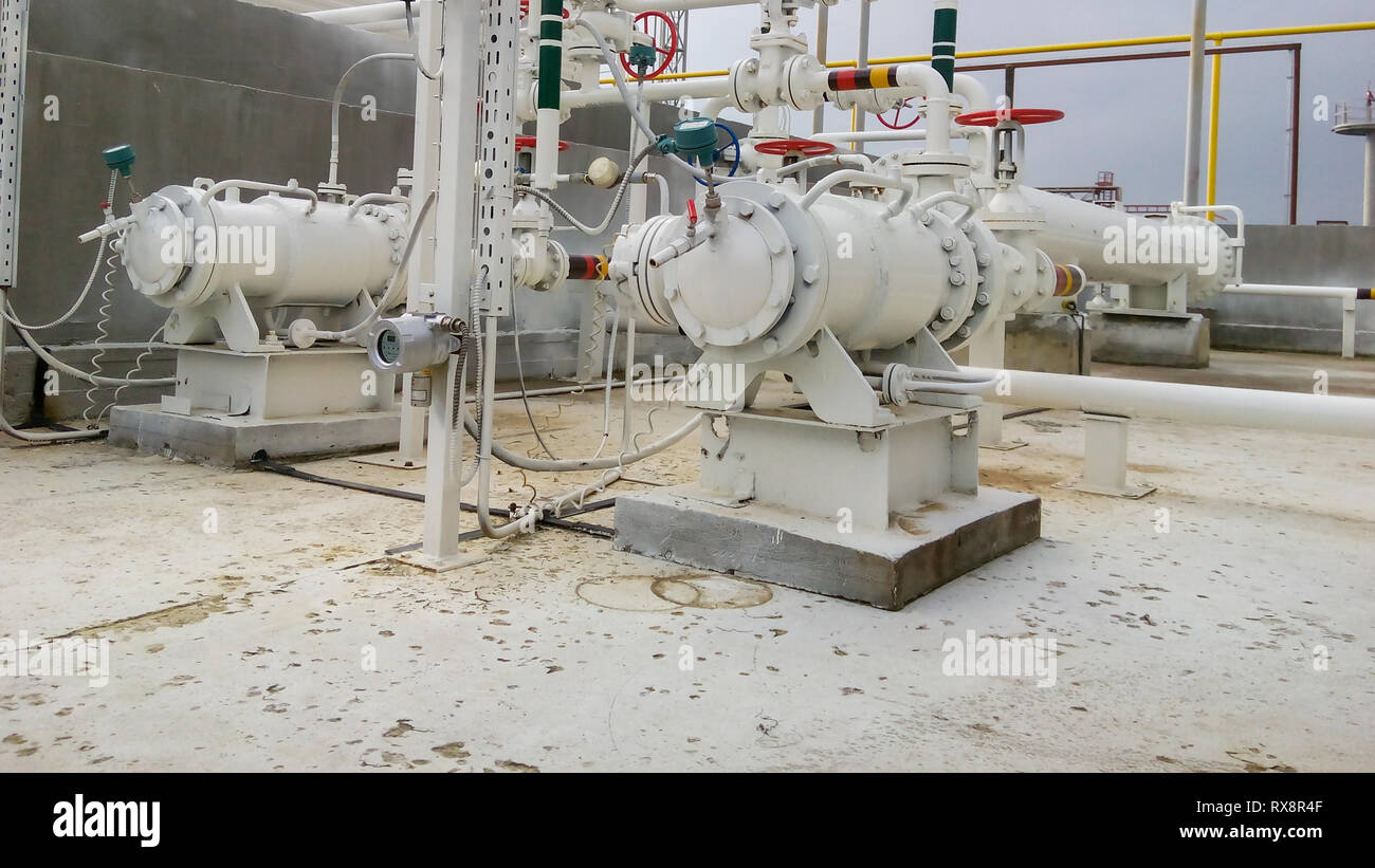 The pump for pumping hot products of oil refining. Equipment refinery ...