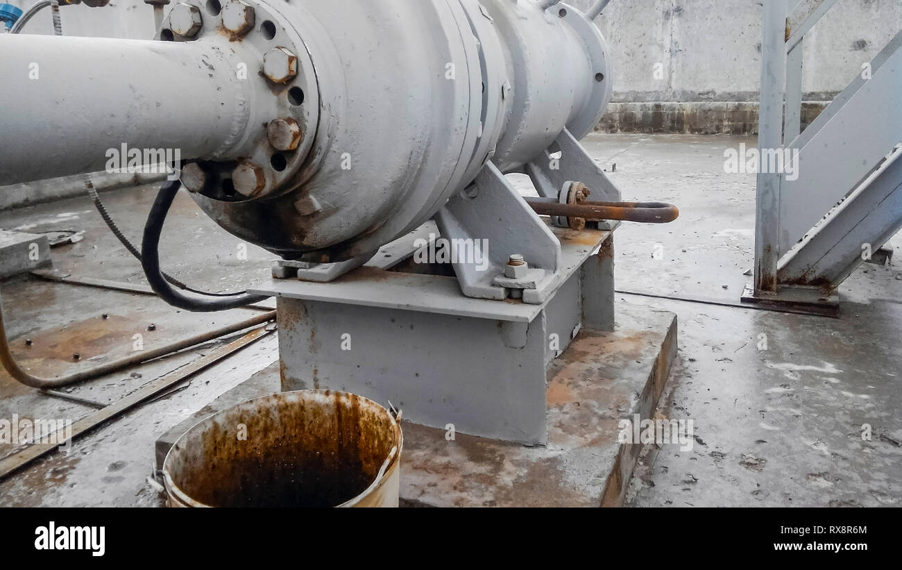 The pump for pumping of oil and products. Oil refinery. Equipment for ...