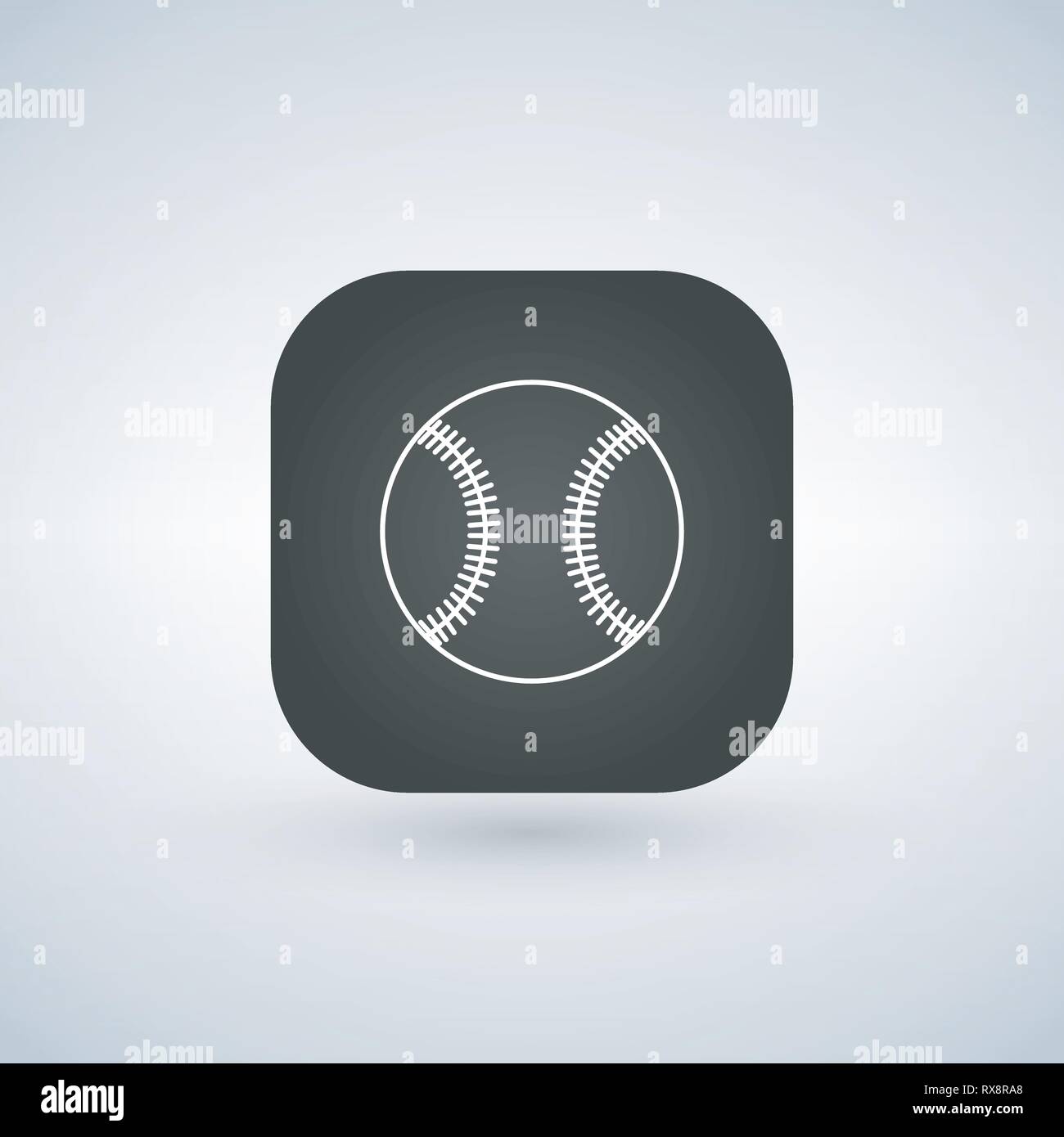 Baseball icon or logo in line style app square. Vector illustration on ...