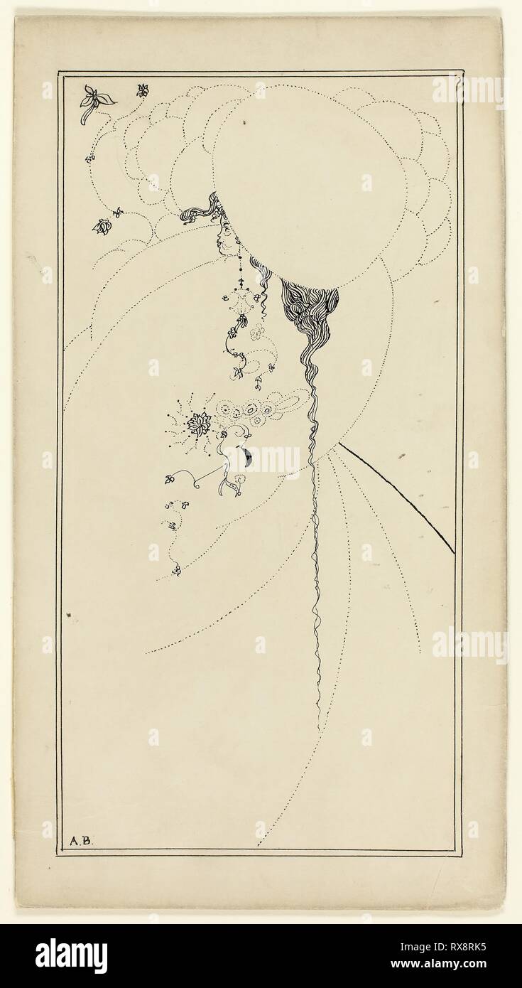 Female Figure with Large Hat. Aubrey Vincent Beardsley, imitator of ...