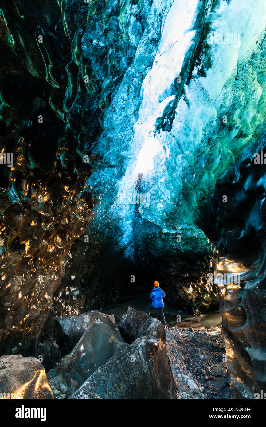 Ice cave, Skaftafell National Park, Southern Iceland, Iceland, Europe ...