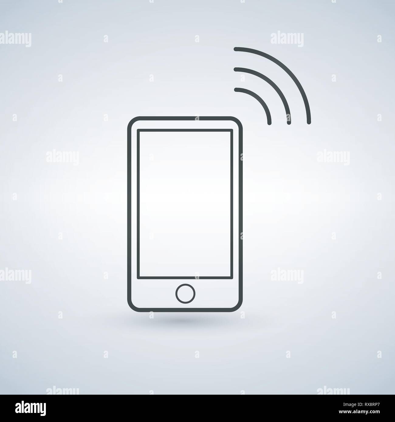 Smartphone outline icon with wifi signal. Vector design template Stock ...