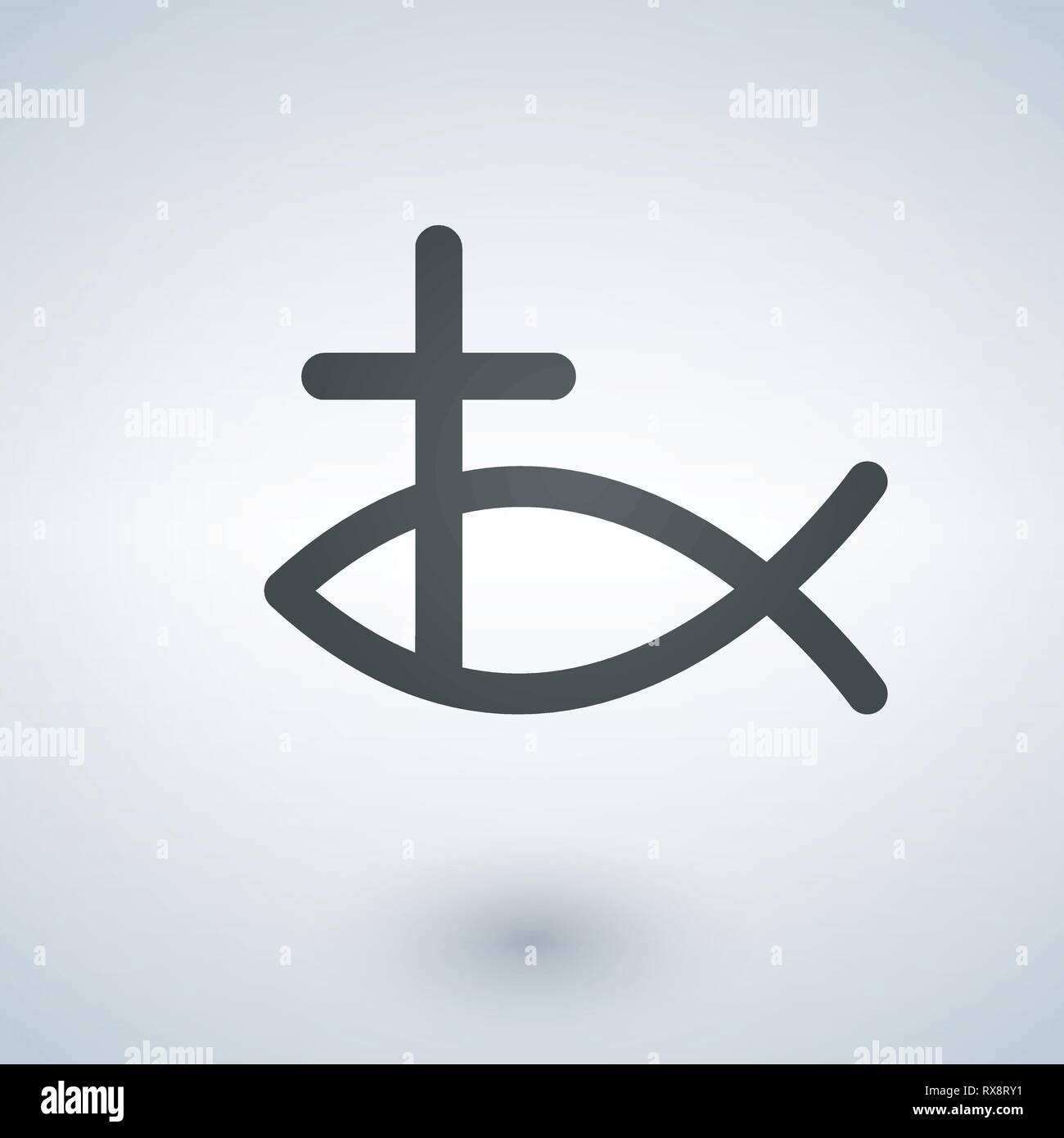 Jesus Fish and cross Icon . Vector illustration Stock Vector Image ...