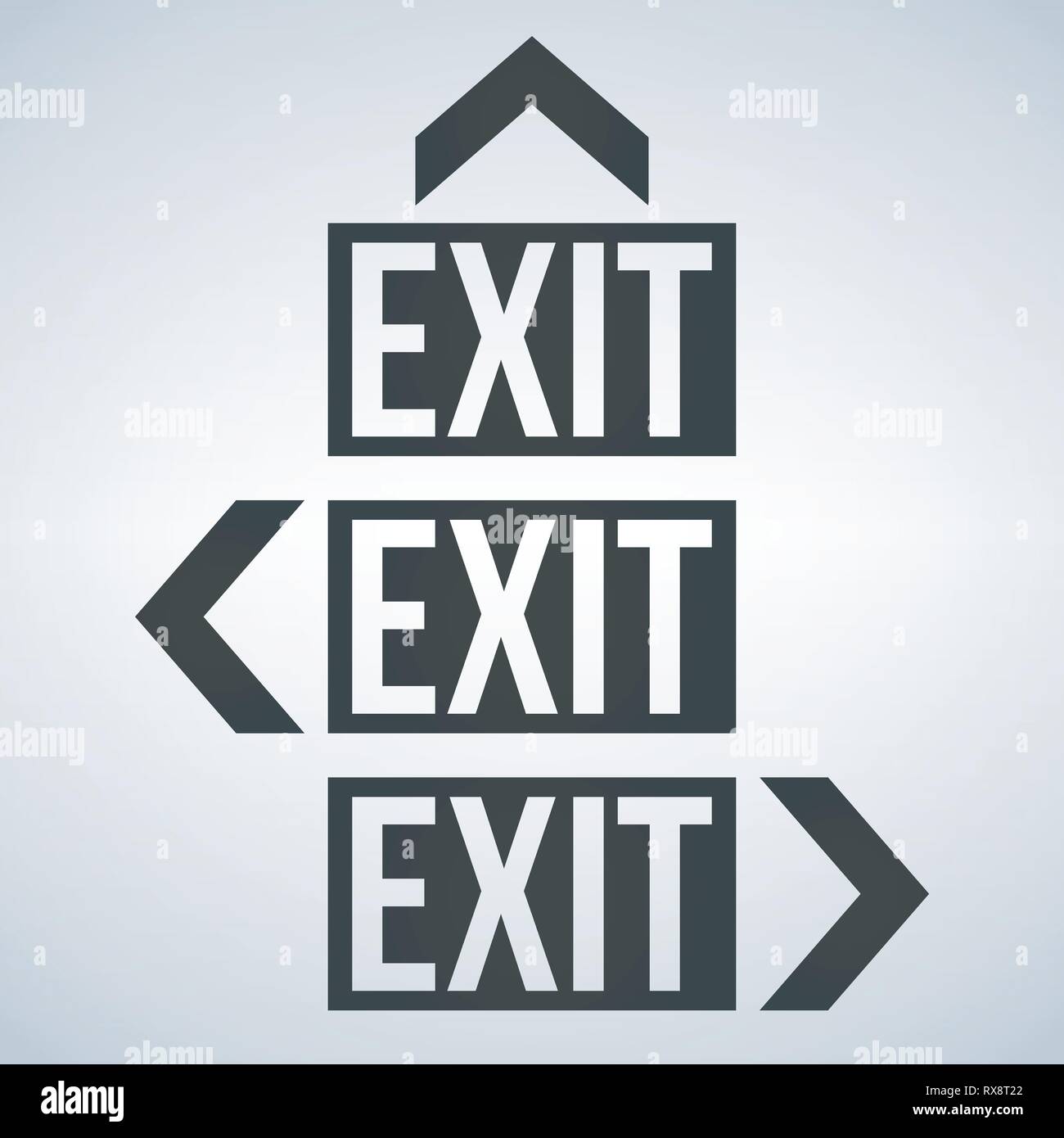 Emergency exit with arrow icons vector set Stock Vector Image & Art - Alamy