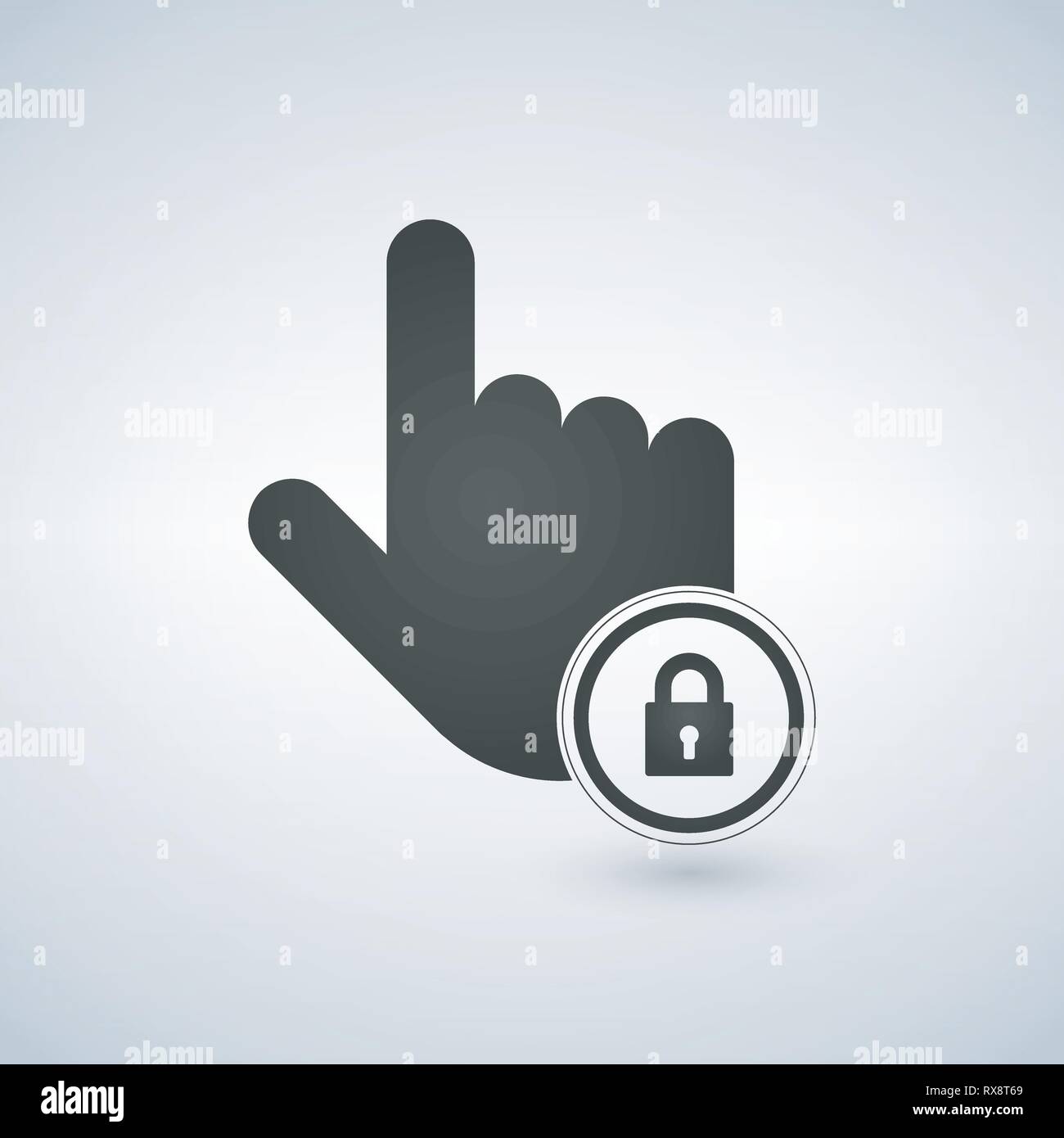 hand icon. touch screen locked icon. click symbol. vector illustration ...