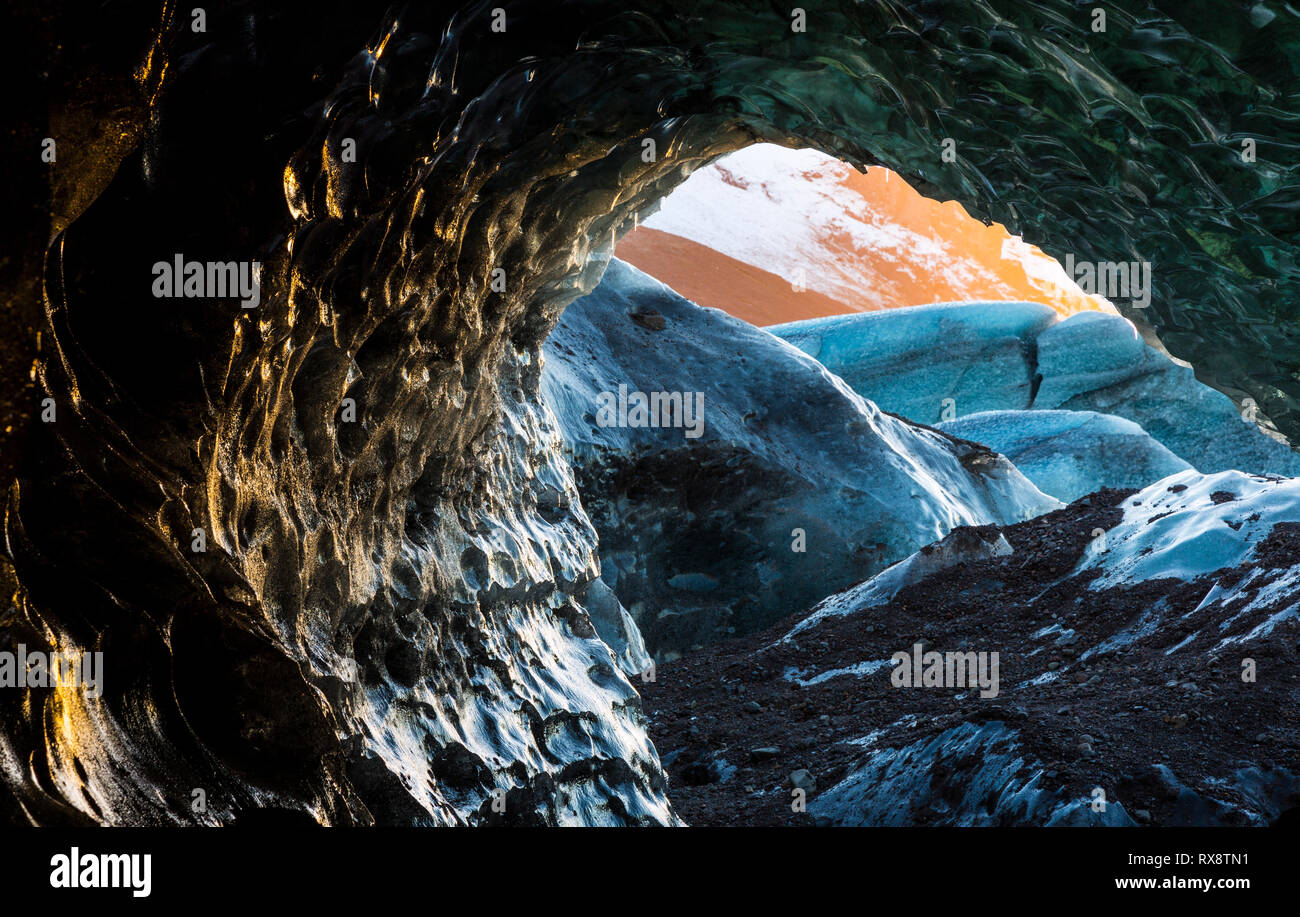Ice cave, Skaftafell National Park, Southern Iceland, Iceland, Europe ...