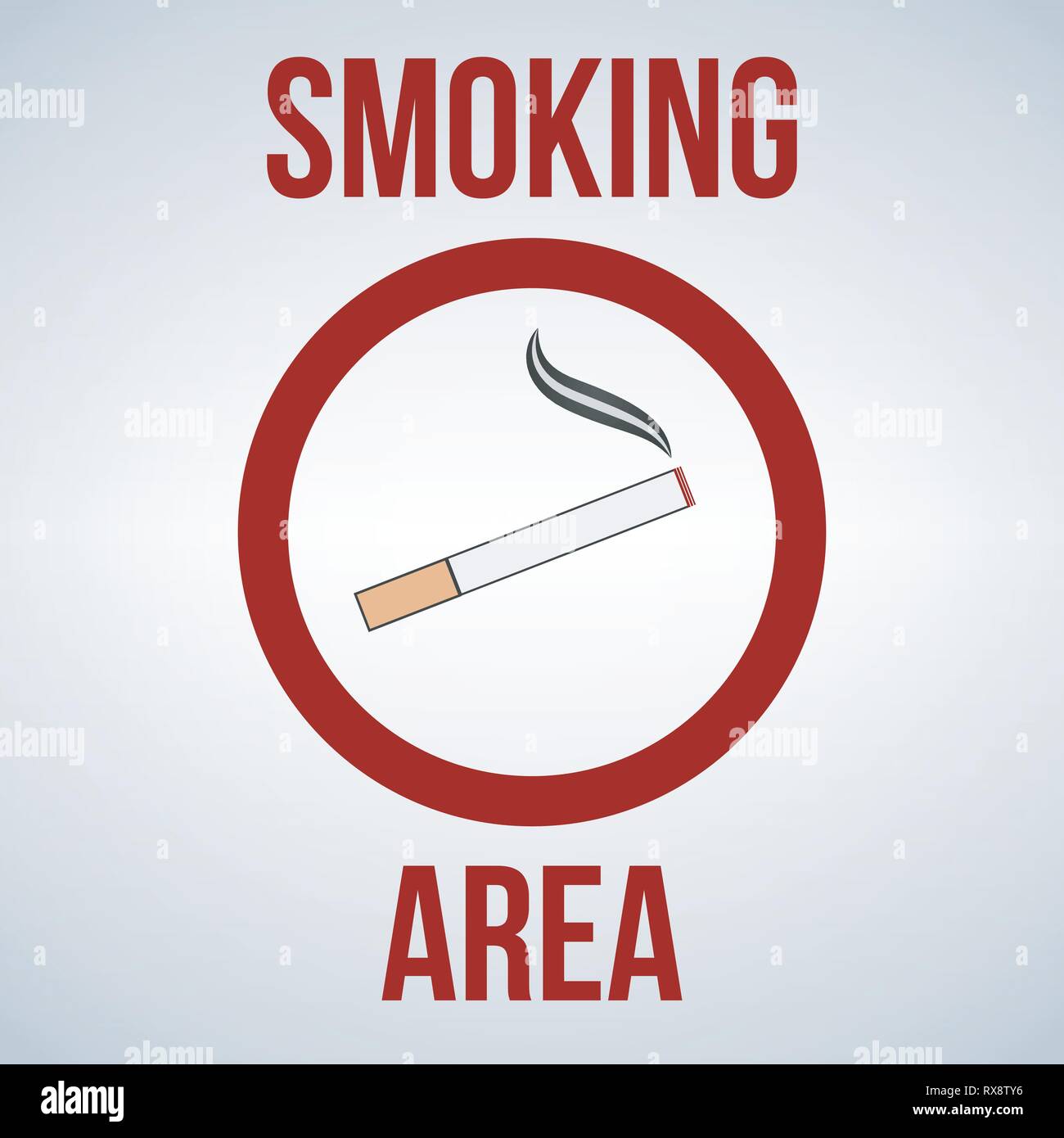 Smoking Area Sign. Vector Illustration isolated on white Stock Vector ...