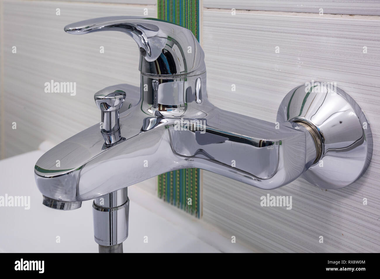 Water tap sink with faucet in expensive loft bathroom Stock Photo - Alamy