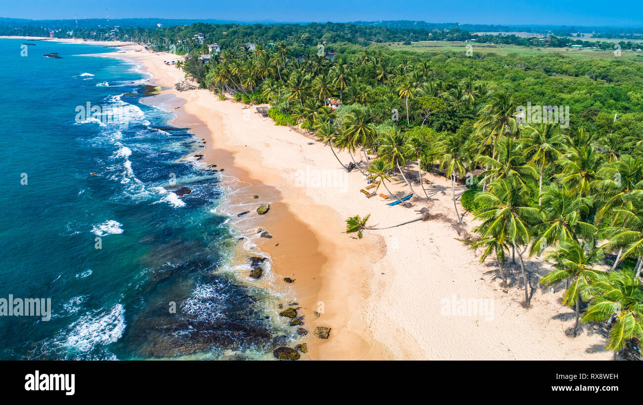 Aerial. Tangalle beach. Sri Lanka Stock Photo - Alamy