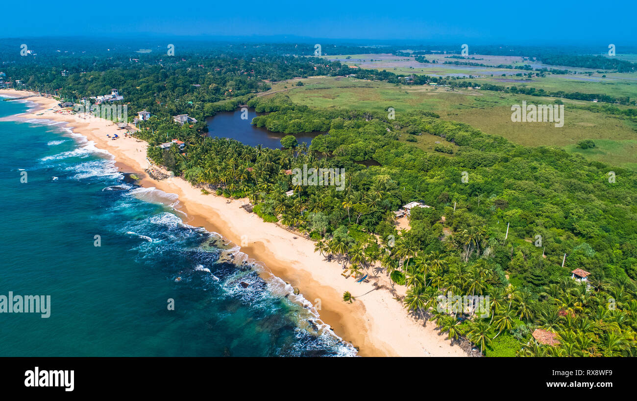Aerial. Tangalle beach. Sri Lanka Stock Photo - Alamy