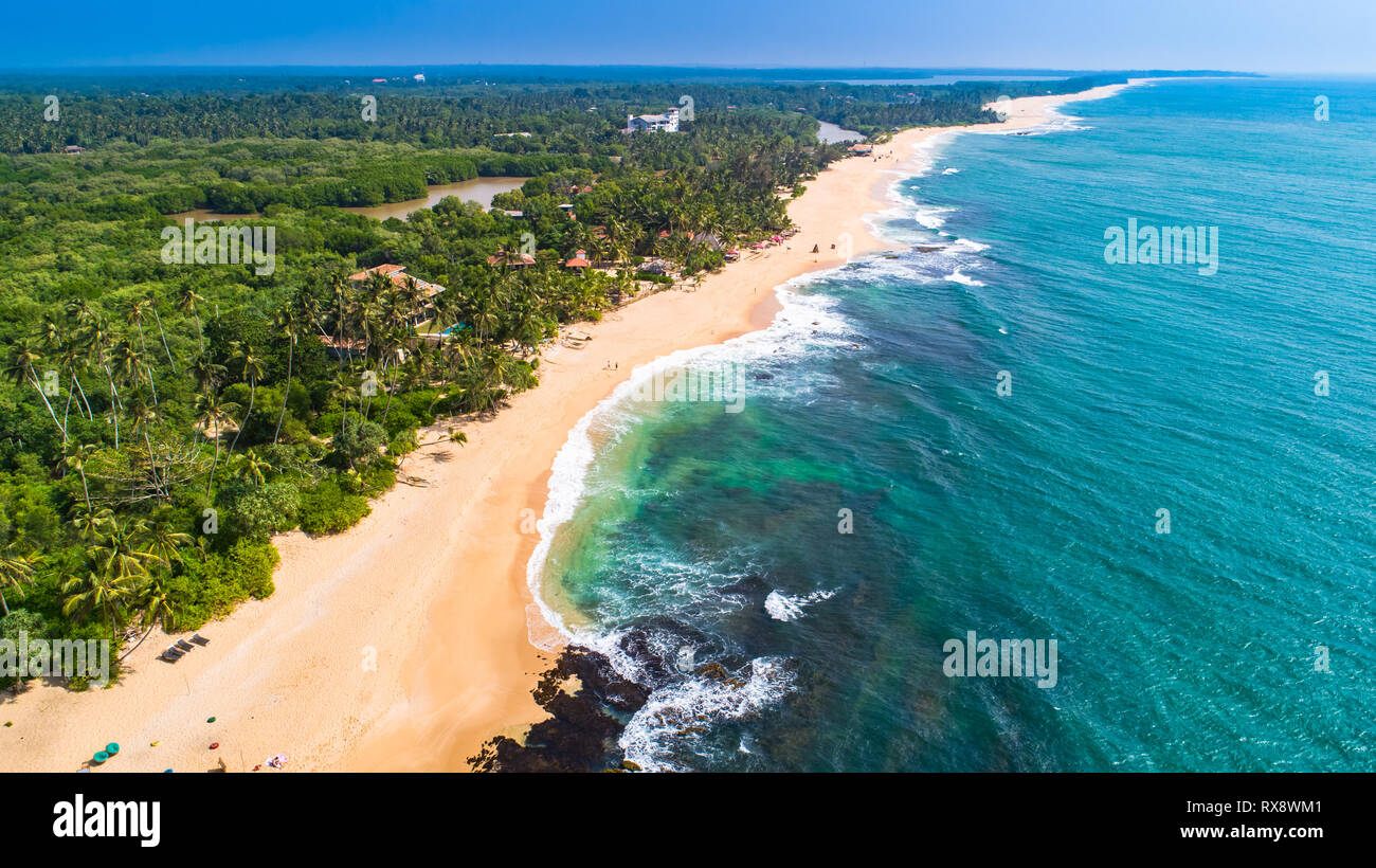 Aerial. Tangalle beach. Sri Lanka Stock Photo - Alamy