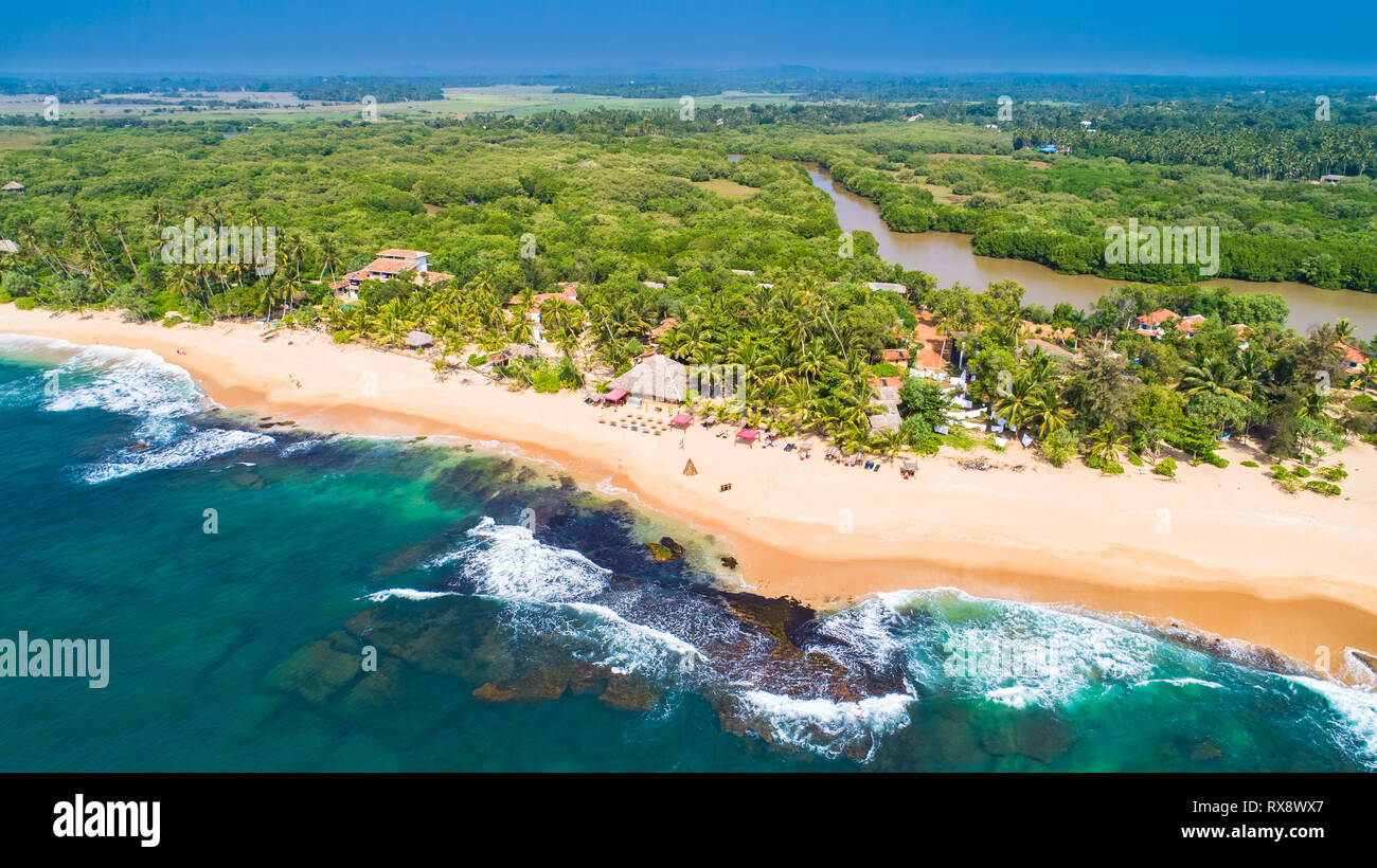 Aerial. Tangalle beach. Sri Lanka Stock Photo - Alamy