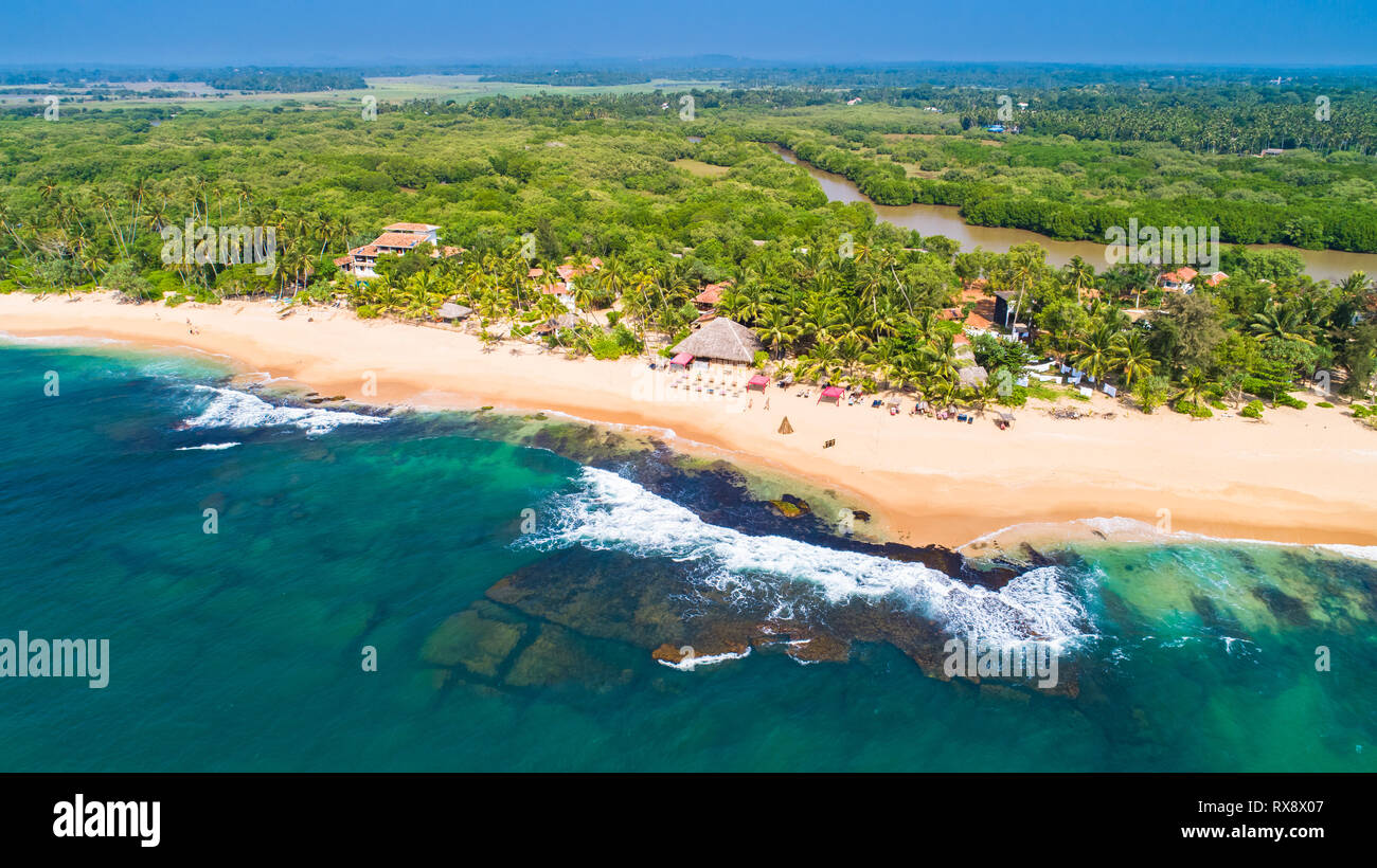 Aerial. Tangalle beach. Sri Lanka Stock Photo - Alamy