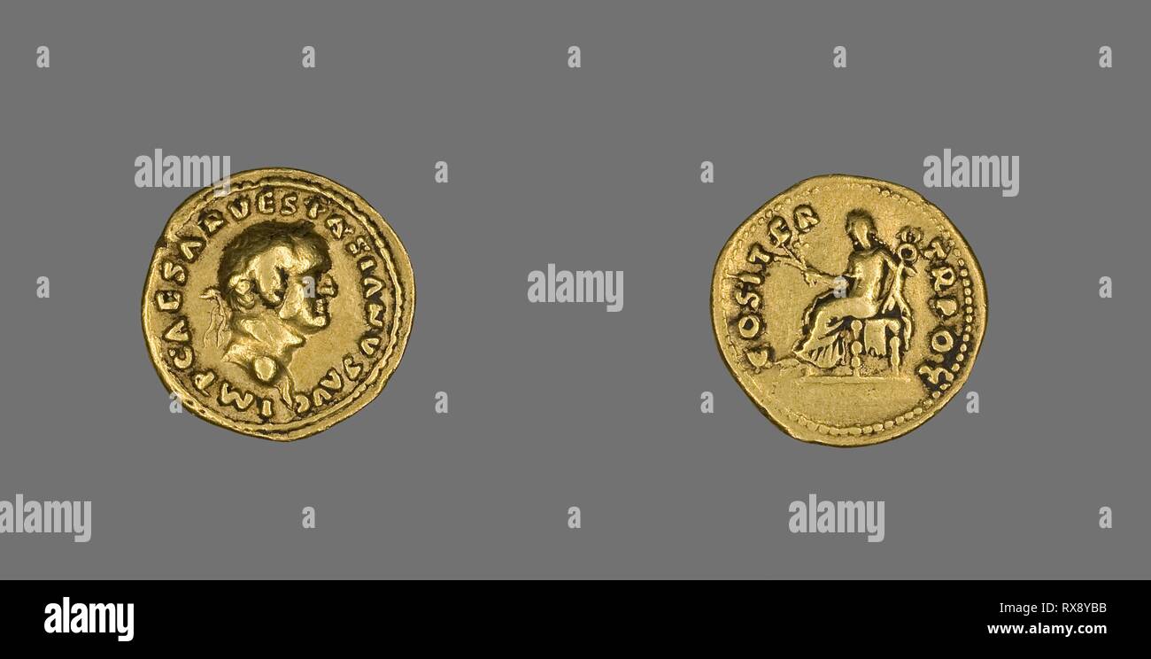 Aureus (Coin) Portraying Emperor Vespasian. Roman, minted in Rome. Date ...