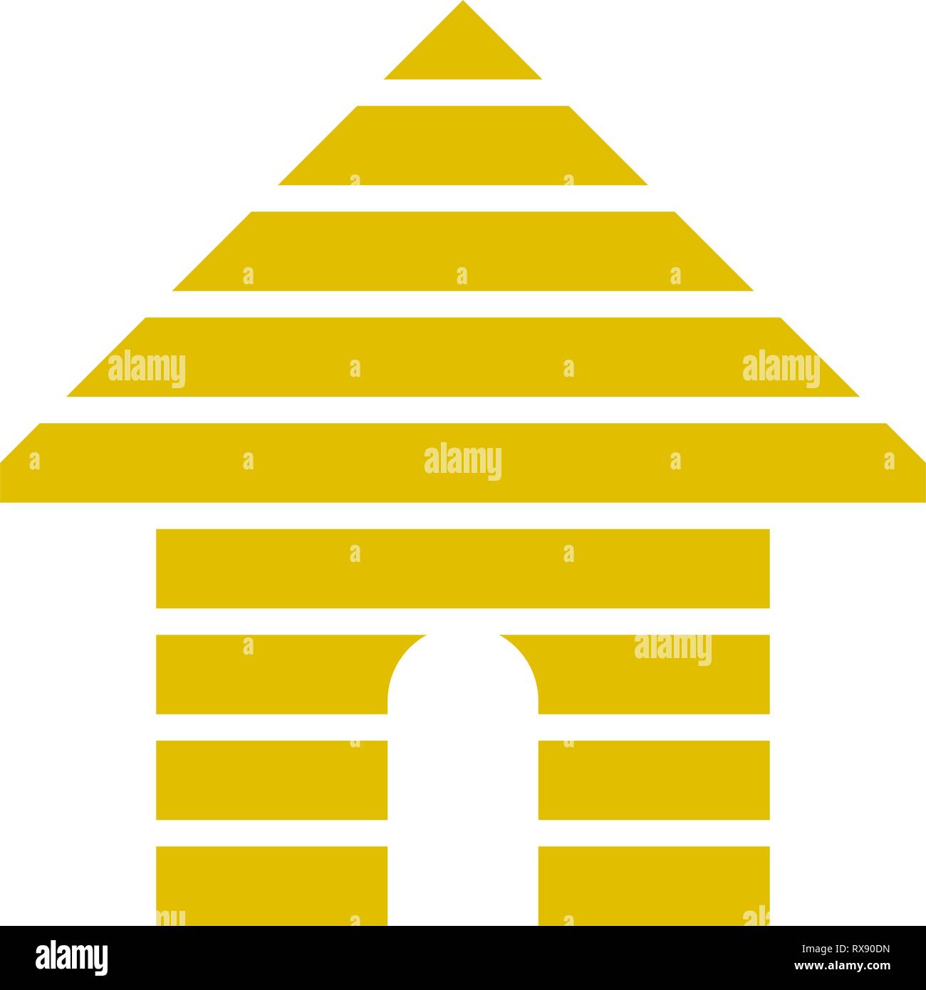 Home symbol icon - golden striped, isolated - vector illustration Stock ...