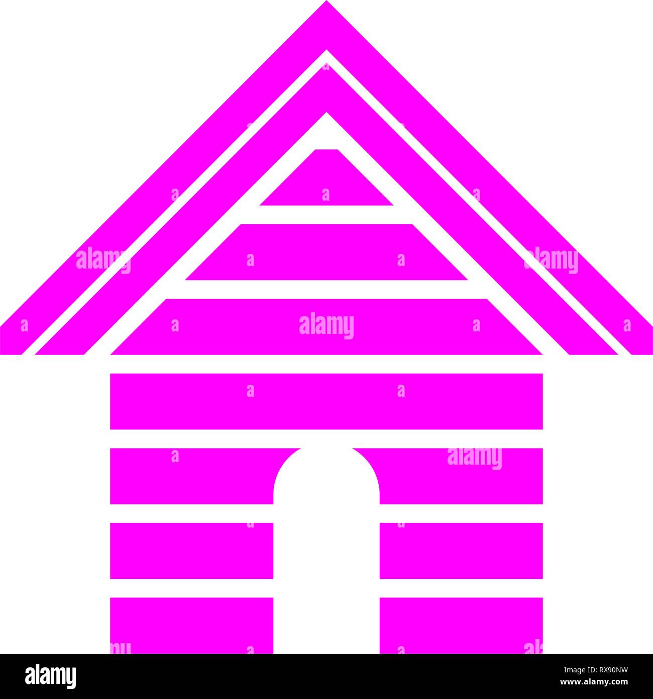 Home symbol icon - purple striped, isolated - vector illustration Stock ...