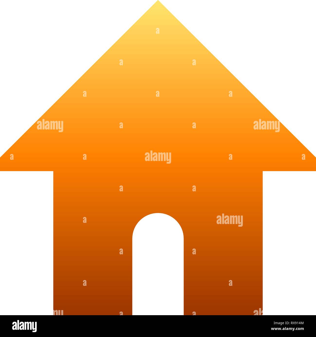 Home symbol icon - orange gradient, isolated - vector illustration ...
