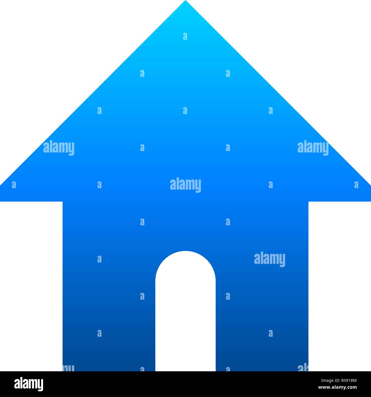 Home symbol icon - blue gradient, isolated - vector illustration Stock ...