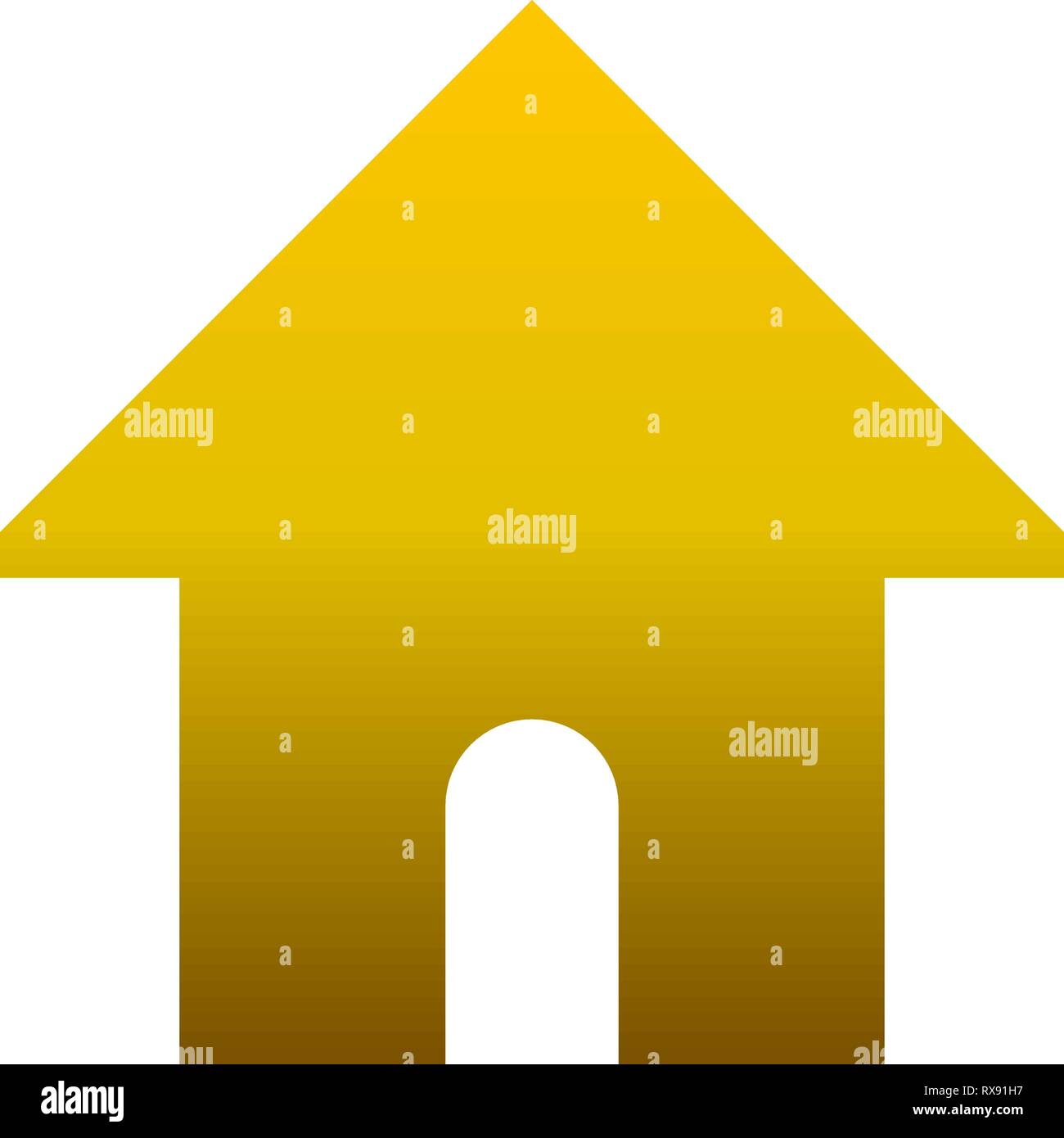 Home symbol icon - golden gradient, isolated - vector illustration ...