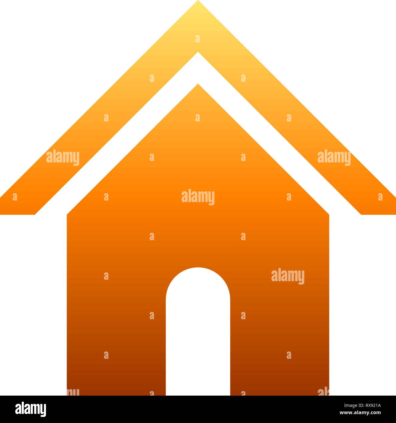 Home symbol icon - orange gradient, isolated - vector illustration ...