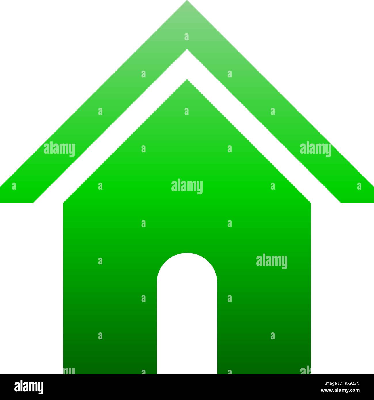 Home symbol icon - green gradient, isolated - vector illustration Stock ...