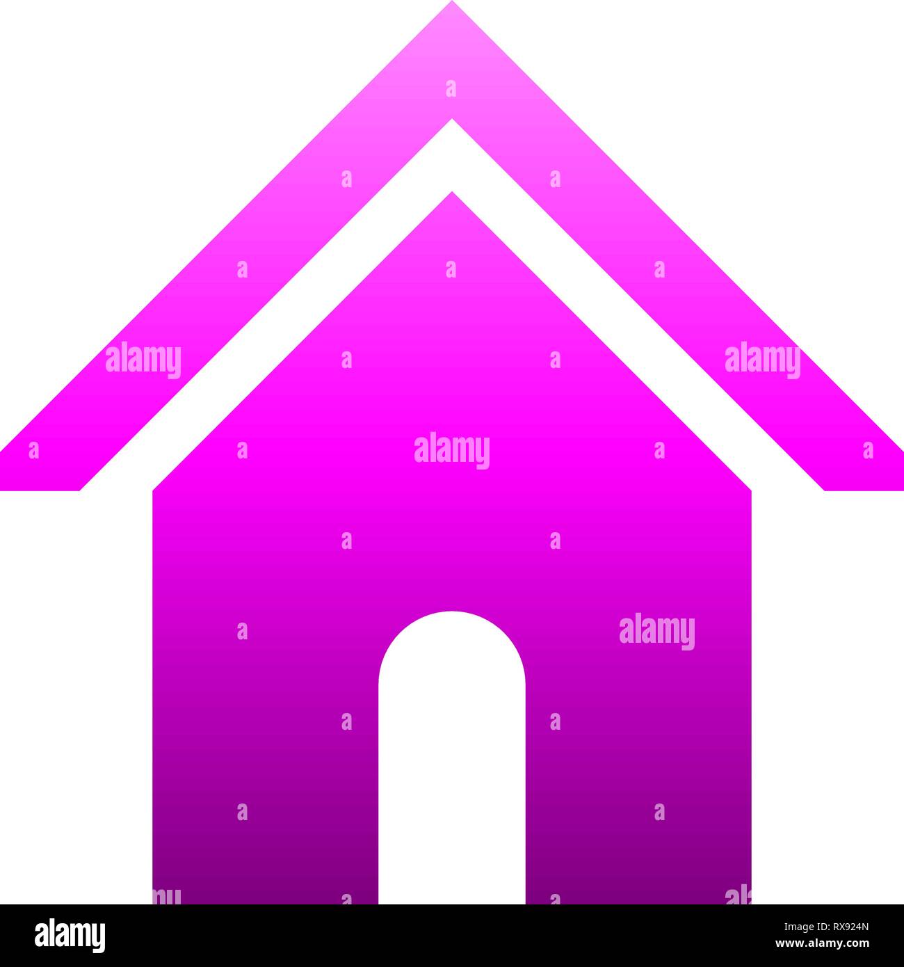 Home symbol icon - purple gradient, isolated - vector illustration ...