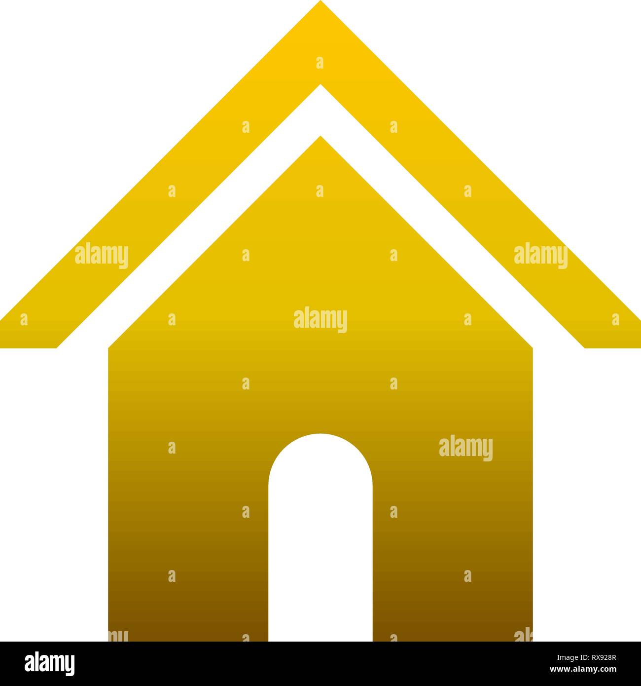 Home symbol icon - golden gradient, isolated - vector illustration ...