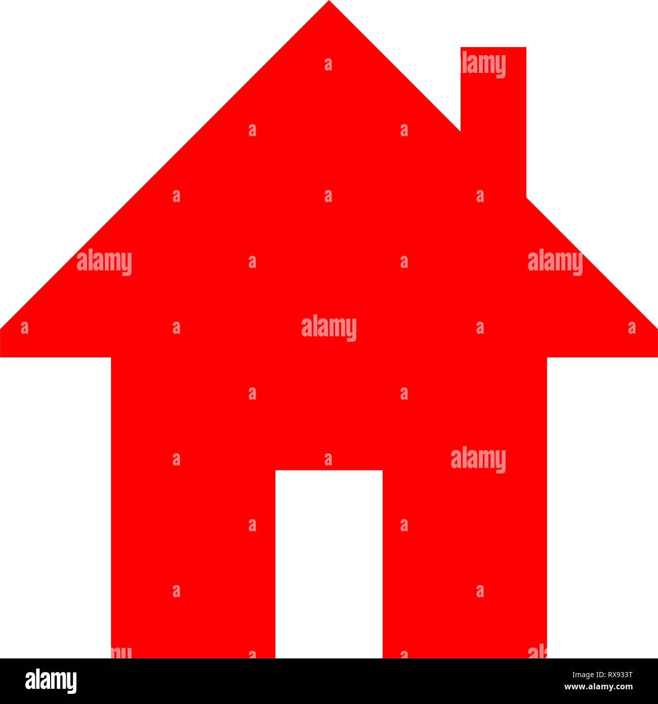 Home symbol icon - red simple, isolated - vector illustration Stock ...