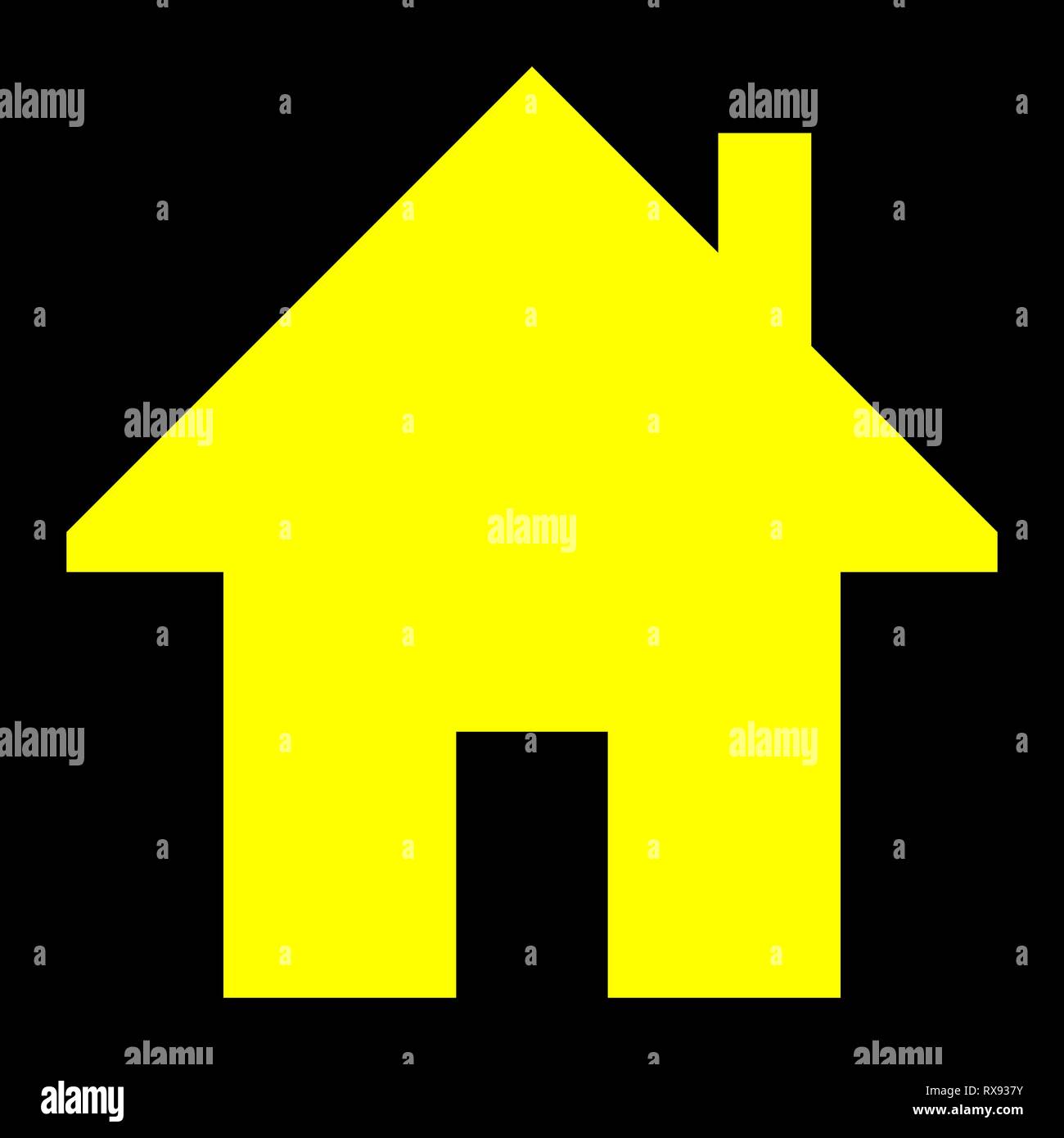 Home symbol icon - yellow simple, isolated - vector illustration Stock ...
