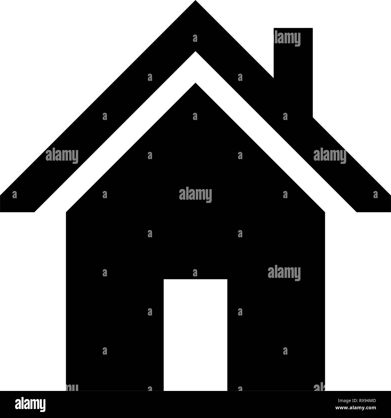 Home Symbol Icon - Black Simple, Isolated - Vector Illustration Stock