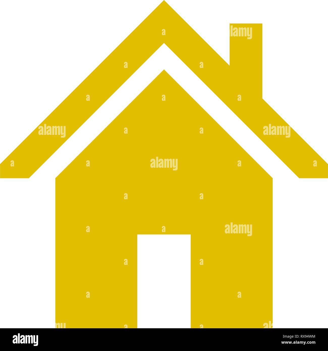 Home symbol icon - golden simple, isolated - vector illustration Stock ...