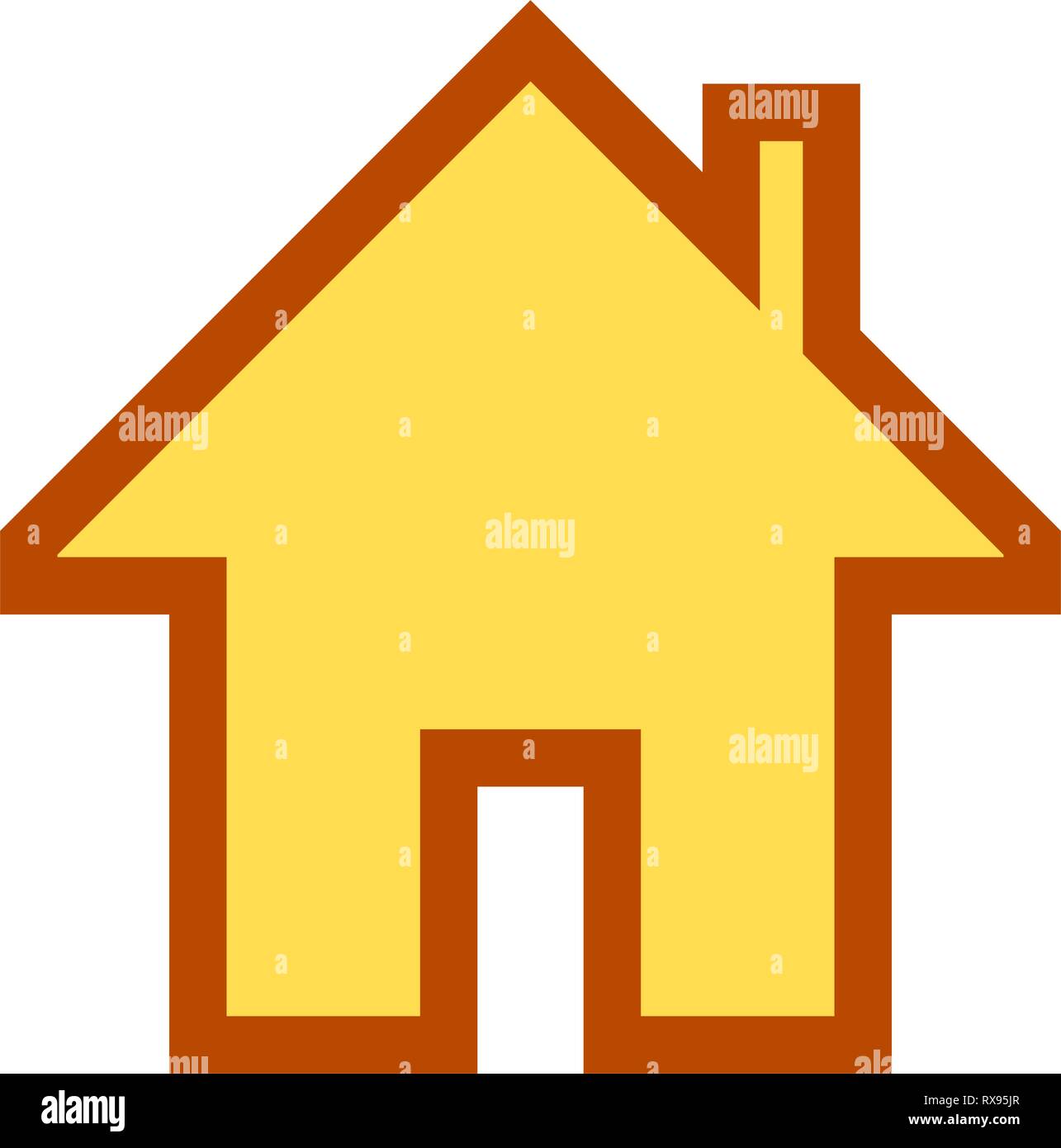 Home symbol icon - orange simple with outline, isolated - vector ...