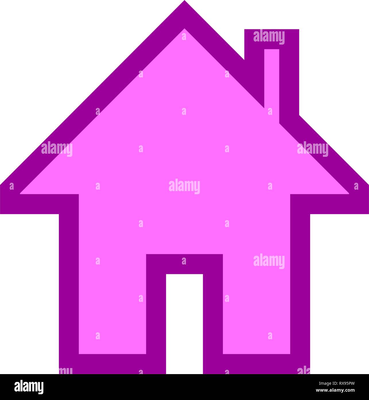 Home symbol icon - purple simple with outline, isolated - vector ...