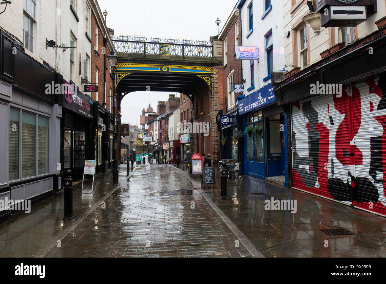 A rainy day in Stockport Stock Photo - Alamy