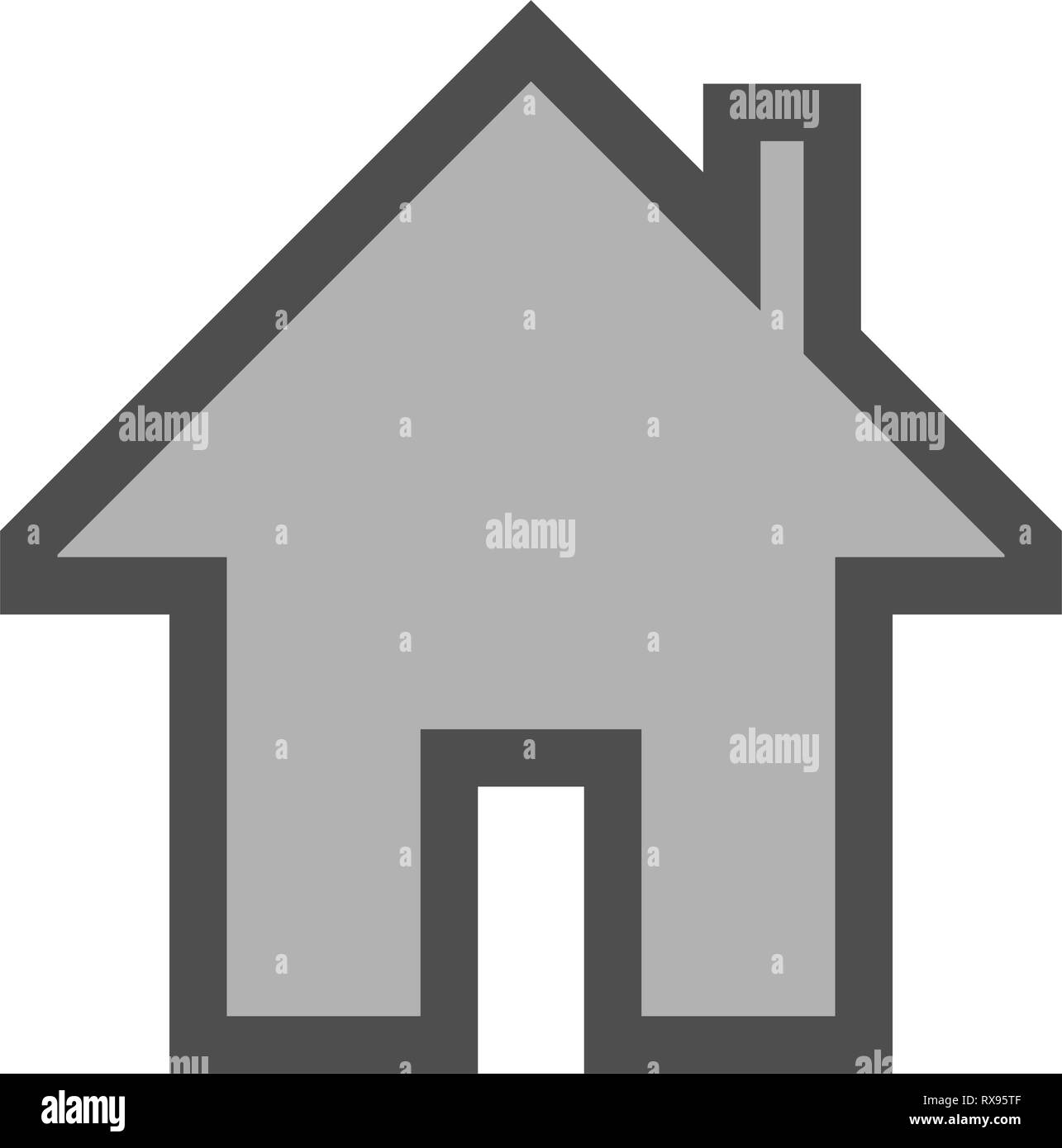 Home symbol icon - gray simple with outline, isolated - vector ...