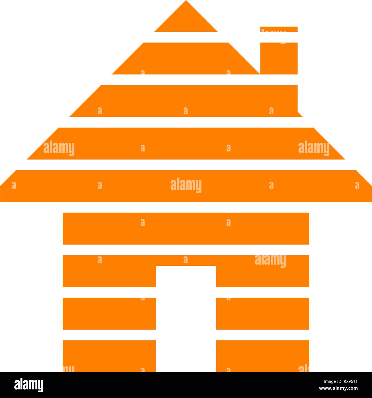 Home symbol icon - orange striped, isolated - vector illustration Stock ...