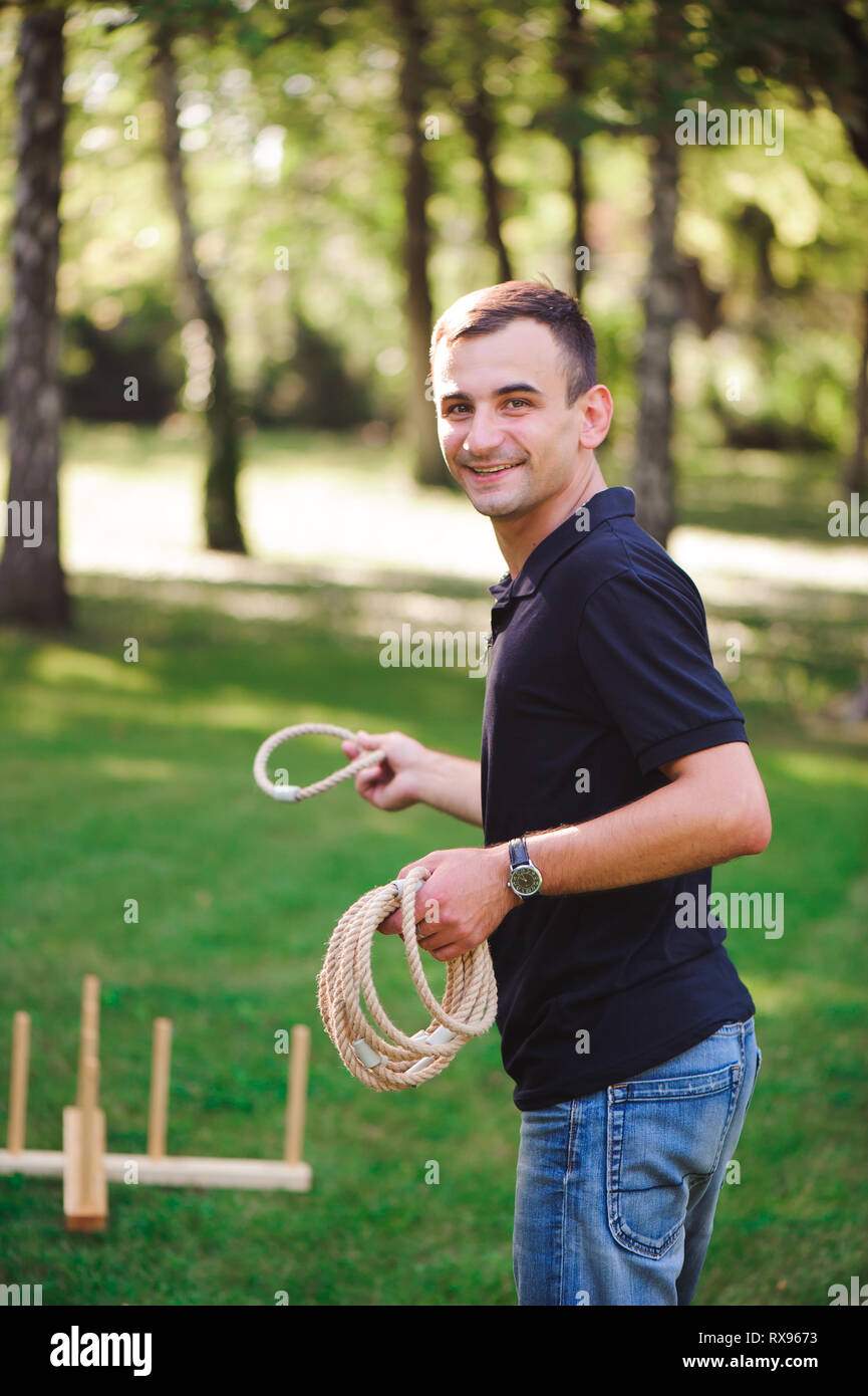 Ring toss throwing game hi-res stock photography and images - Alamy