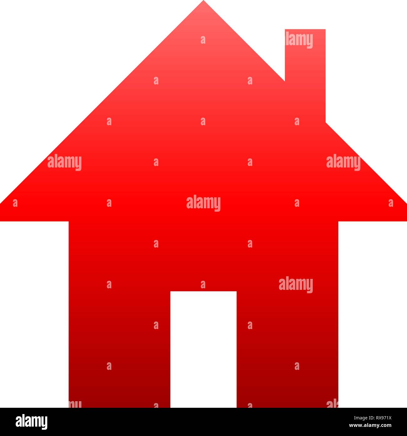 Home symbol icon - red gradient, isolated - vector illustration Stock ...