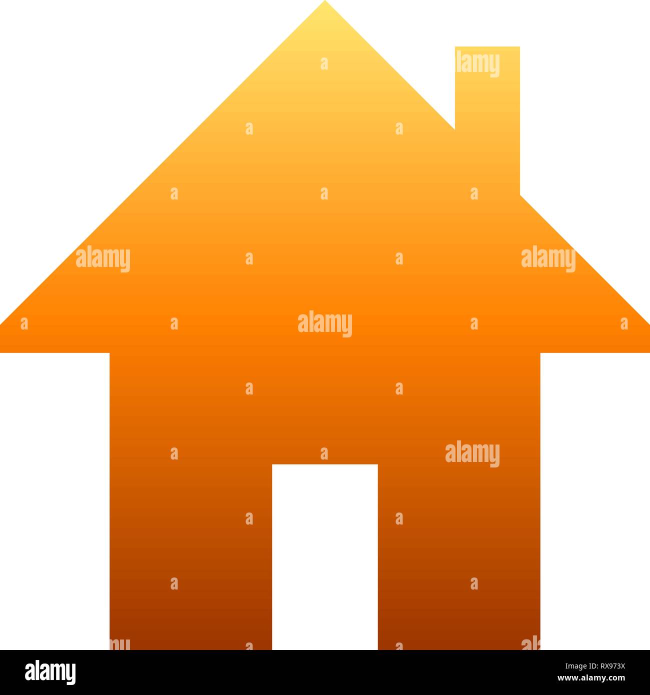 Home symbol icon - orange gradient, isolated - vector illustration ...