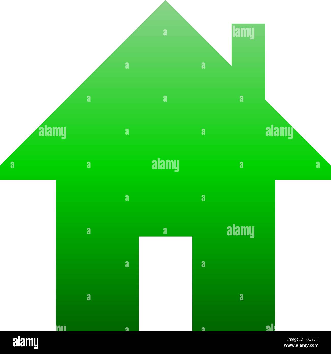 Home symbol icon - green gradient, isolated - vector illustration Stock ...