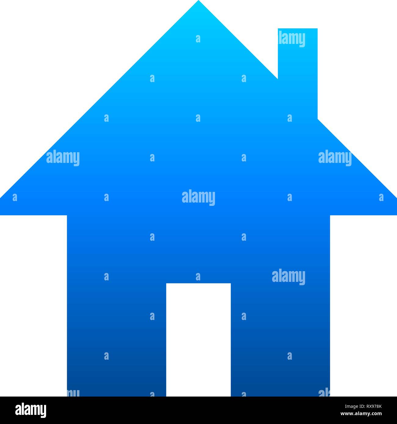Home symbol icon - blue gradient, isolated - vector illustration Stock ...