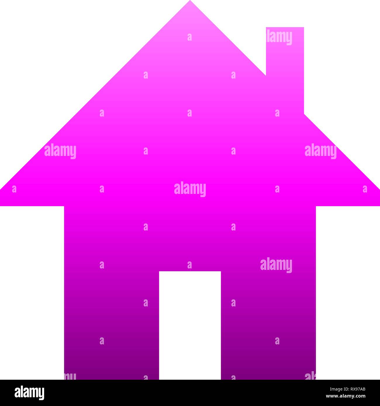 Home symbol icon - purple gradient, isolated - vector illustration ...