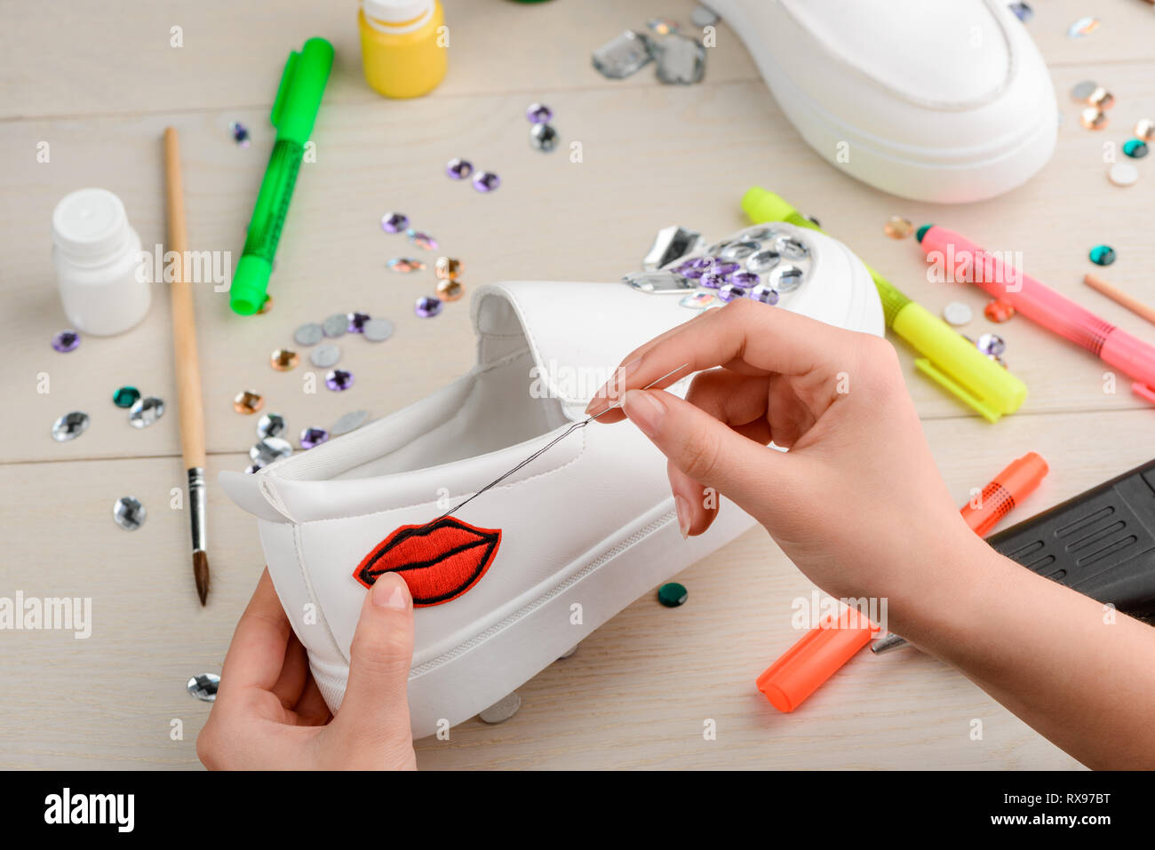 Sewing lips hi-res stock photography and images - Alamy