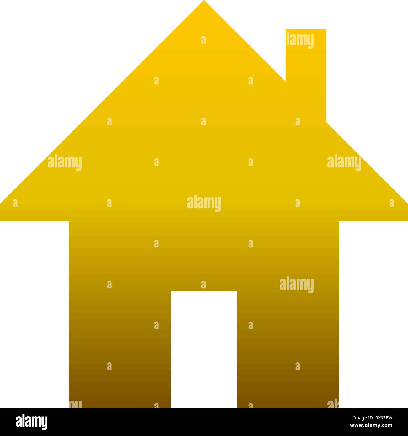 Home symbol icon - golden gradient, isolated - vector illustration ...
