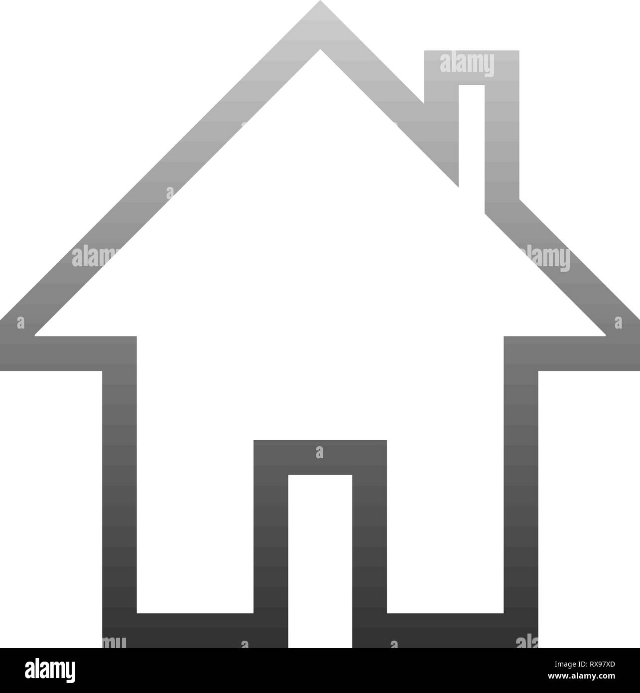 Home symbol icon - gray gradient outline, isolated - vector ...