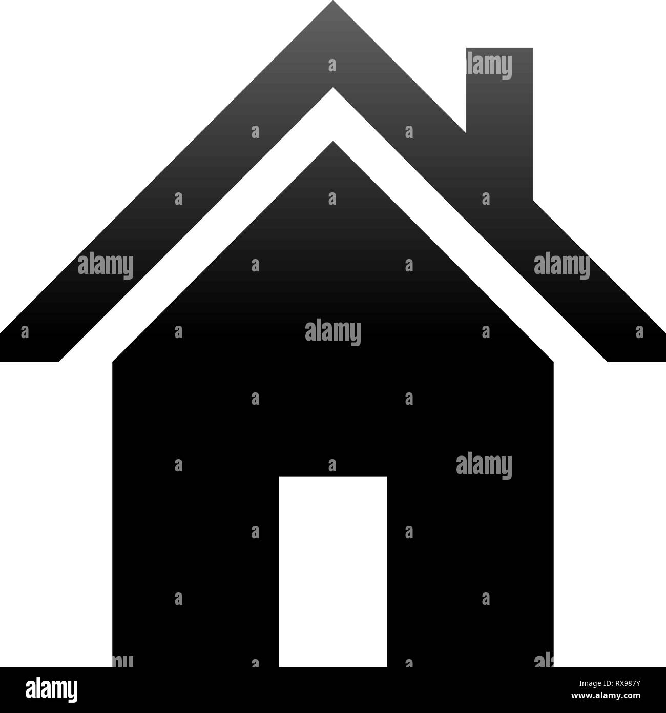 Home symbol icon - black gradient, isolated - vector illustration Stock ...
