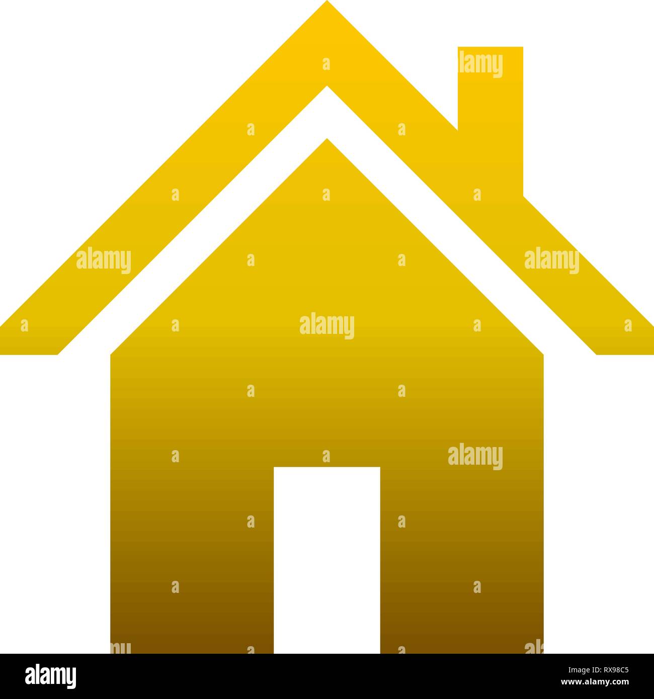 Home symbol icon - golden gradient, isolated - vector illustration ...