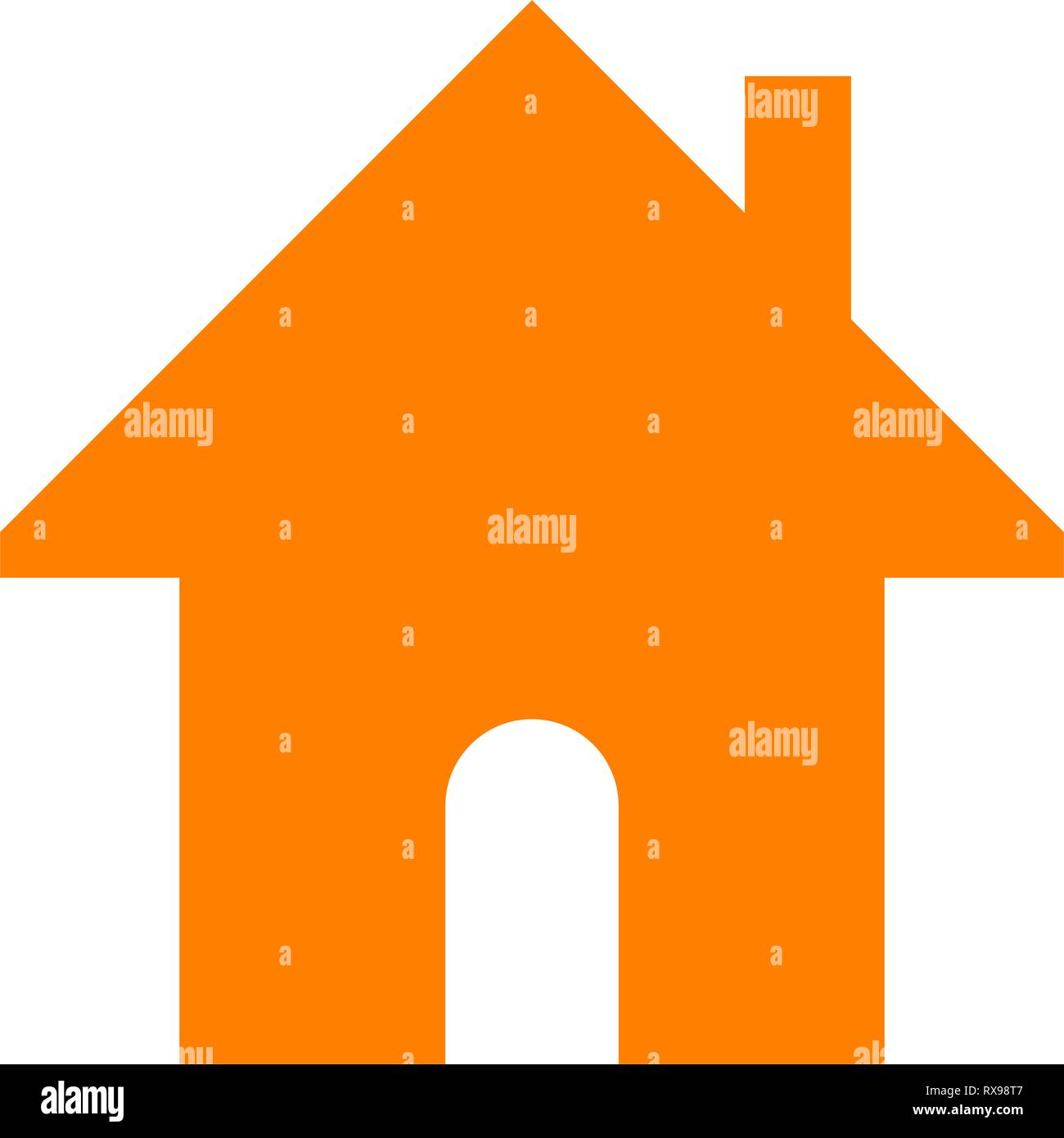 Home symbol icon - orange simple, isolated - vector illustration Stock ...