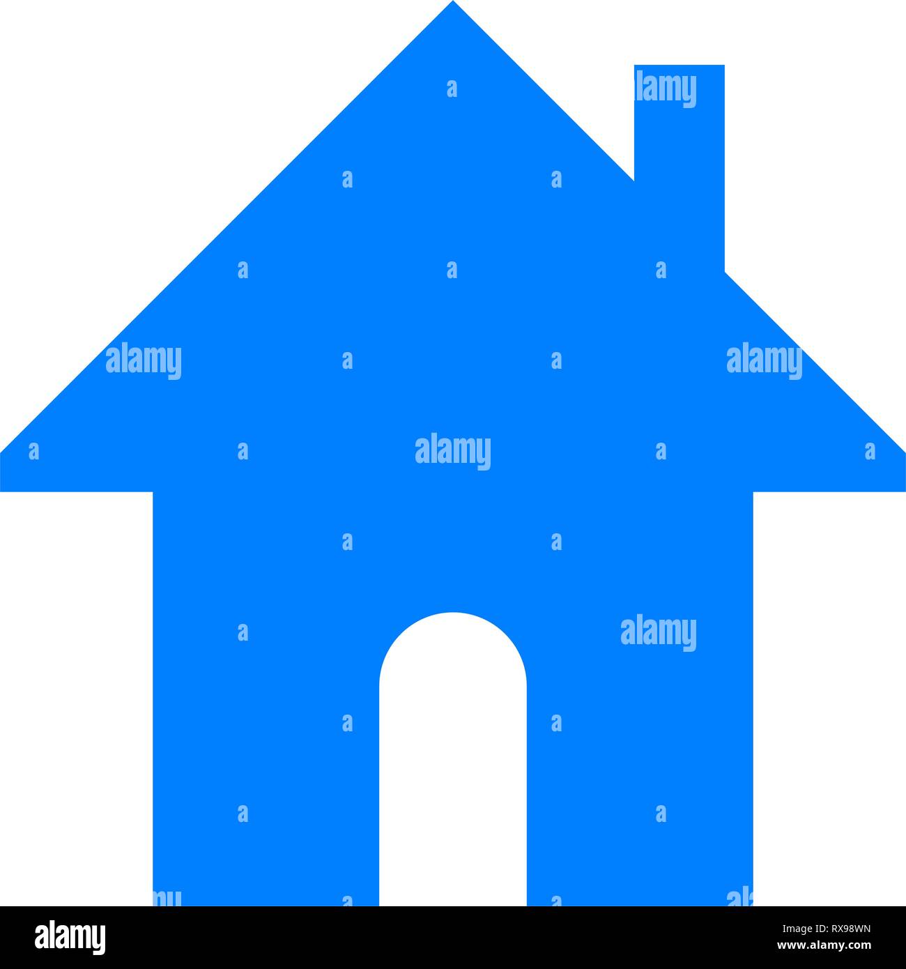 Home symbol icon - blue simple, isolated - vector illustration Stock ...
