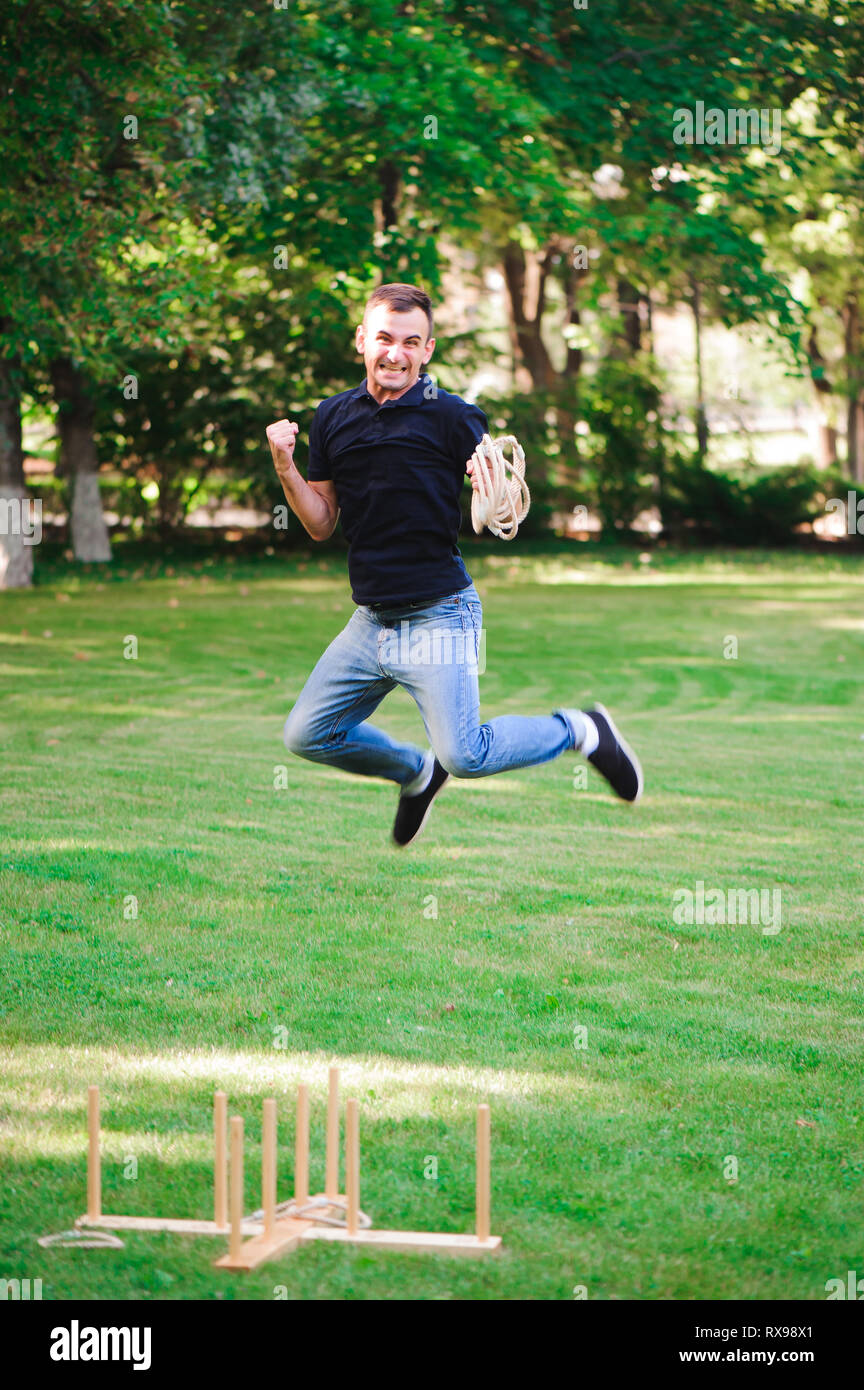 Ring toss throwing game hi-res stock photography and images - Alamy